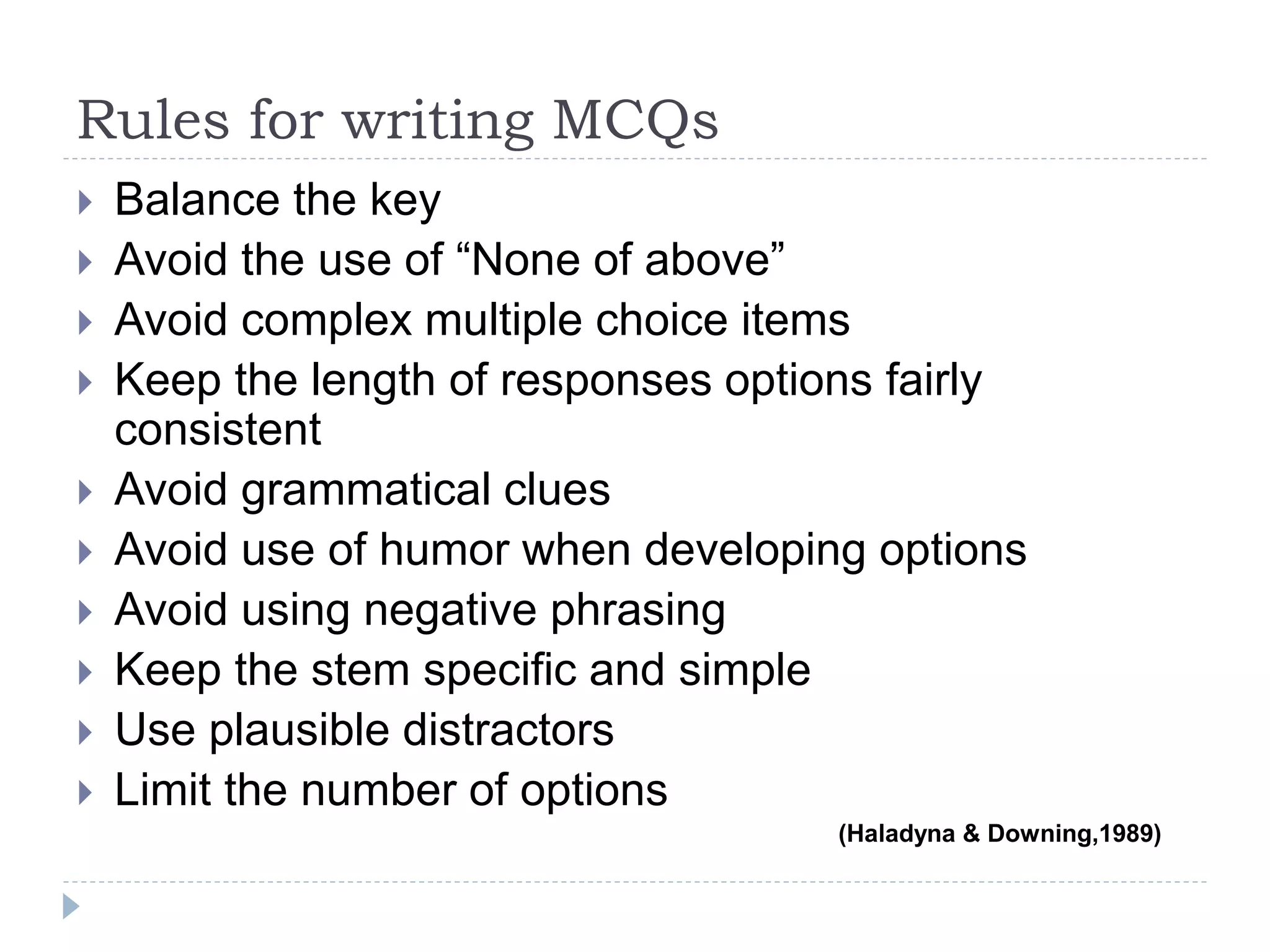 Developing mc qs according to bloom taxonomy | PPTX