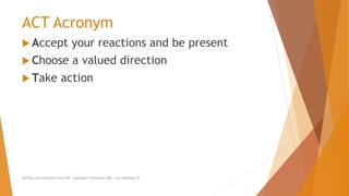 Developing Meaning and Purpose with ACT | PPTX