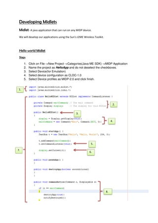 Developing midlets | PDF