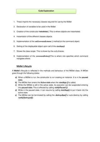 Developing midlets | PDF