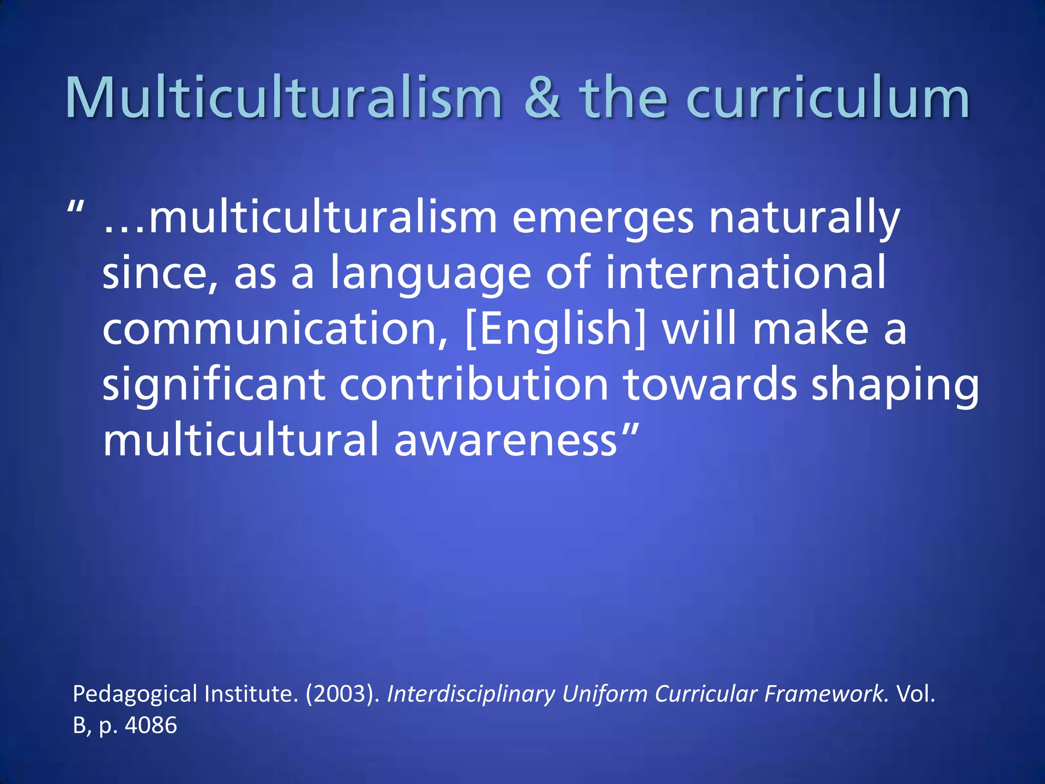 Developing Multicultural Awareness Through English (slideshare) | PPTX