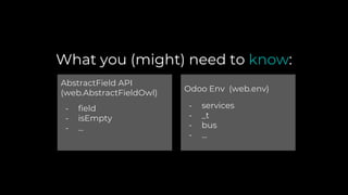 Developing New Widgets for your Views in Owl | PPTX