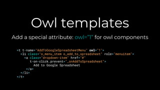Developing New Widgets for your Views in Owl | PPTX
