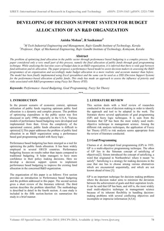 Developing of decision support system for budget allocation of an r&d ...