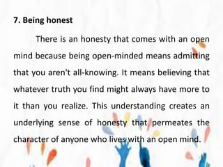 Developing open mindedness | PPTX