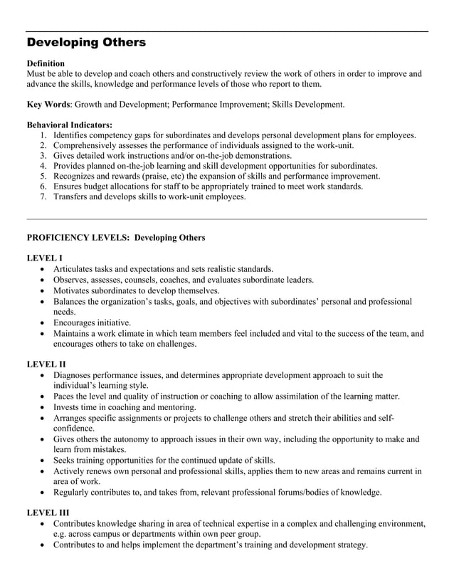 Developing others | PDF | Human Resources | Business
