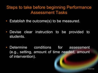 Developing performance assessments | PPTX