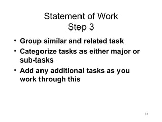 Developing Performance Based Work Statements | PPT