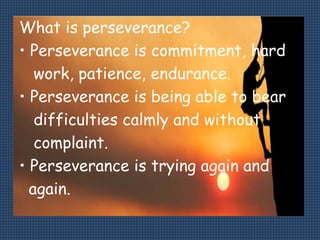 Developing perseverance | PPT