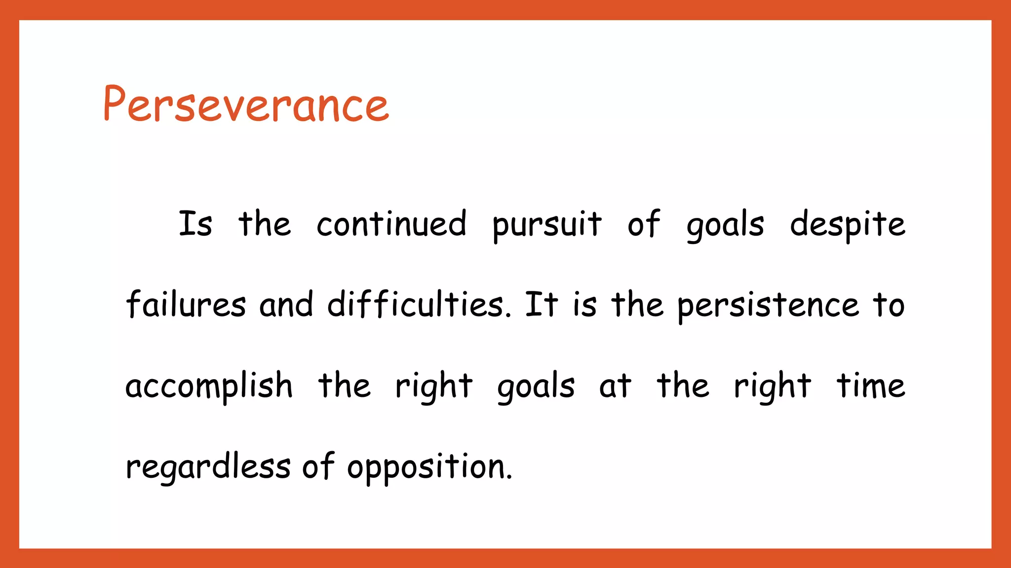 Developing perseverance | PPT