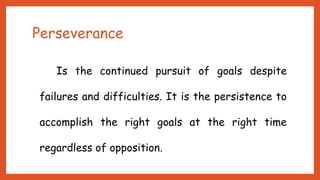 Developing perseverance | PPT