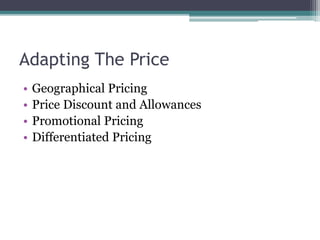 Developing pricing strategies and programs marketing | PPTX