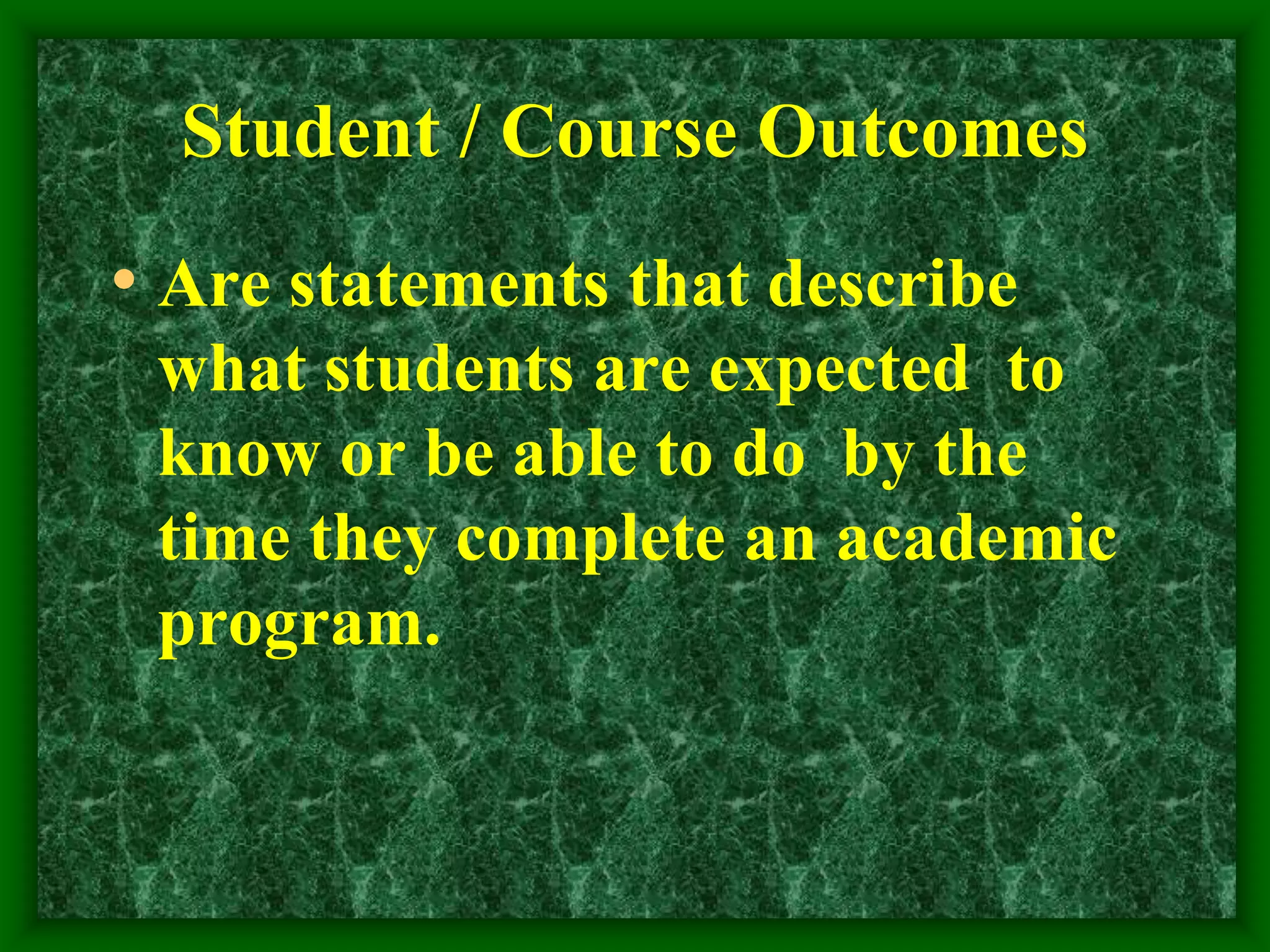 Developing program educational objectives and c os | PPT
