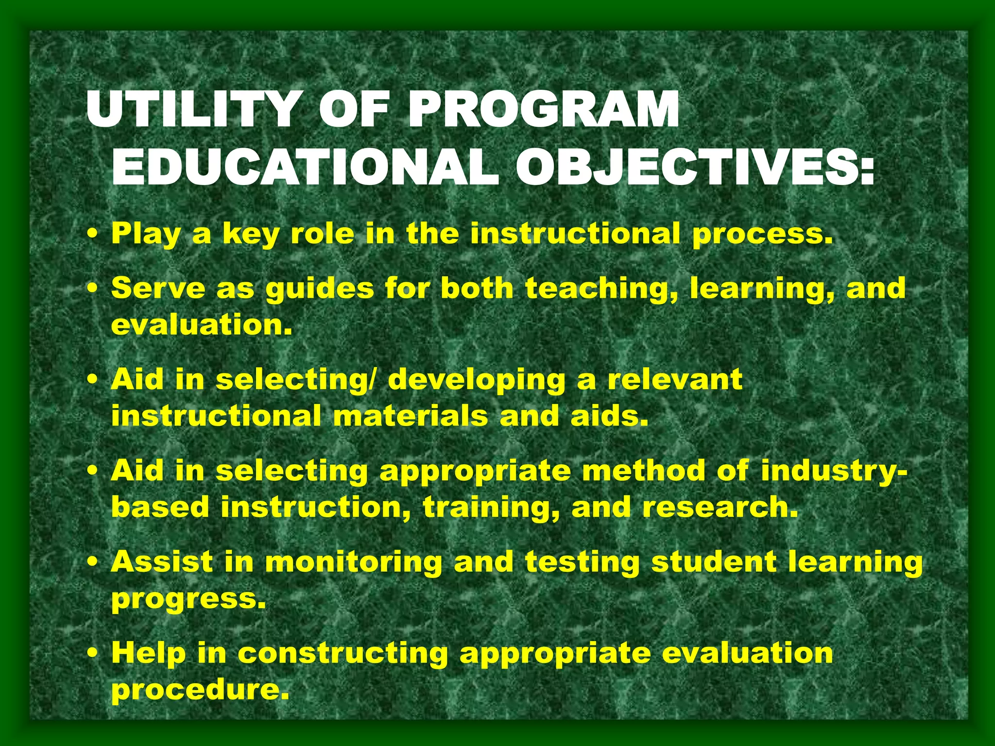 Developing program educational objectives and c os | PPT