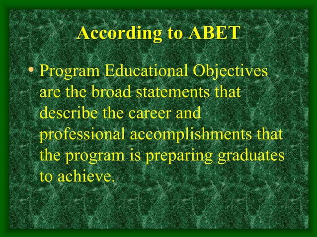 Developing program educational objectives and c os | PPT