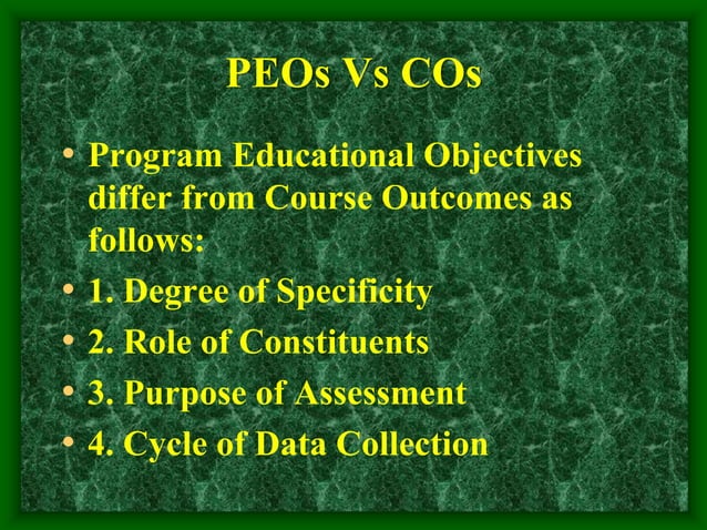 Developing program educational objectives and c os | PPT