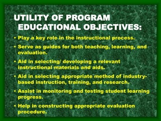 Developing program educational objectives and c os | PPT