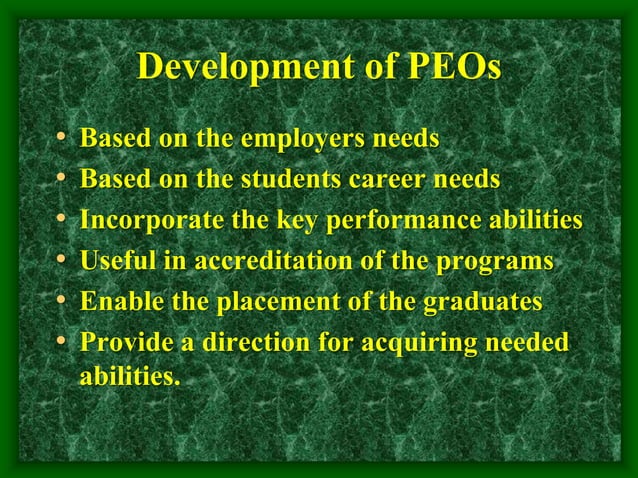 Developing program educational objectives and c os | PPT