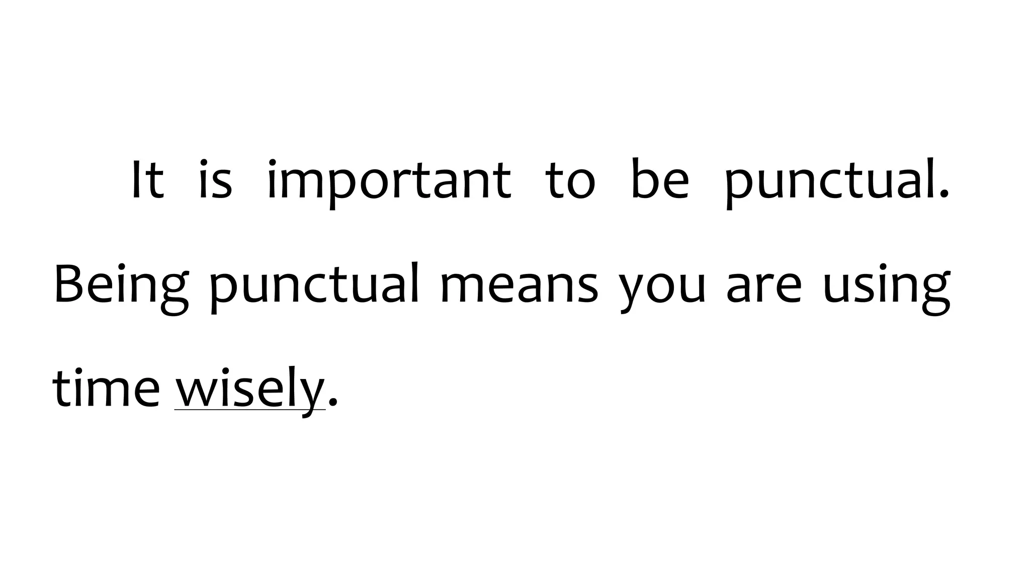 Developing Punctuality | PPTX