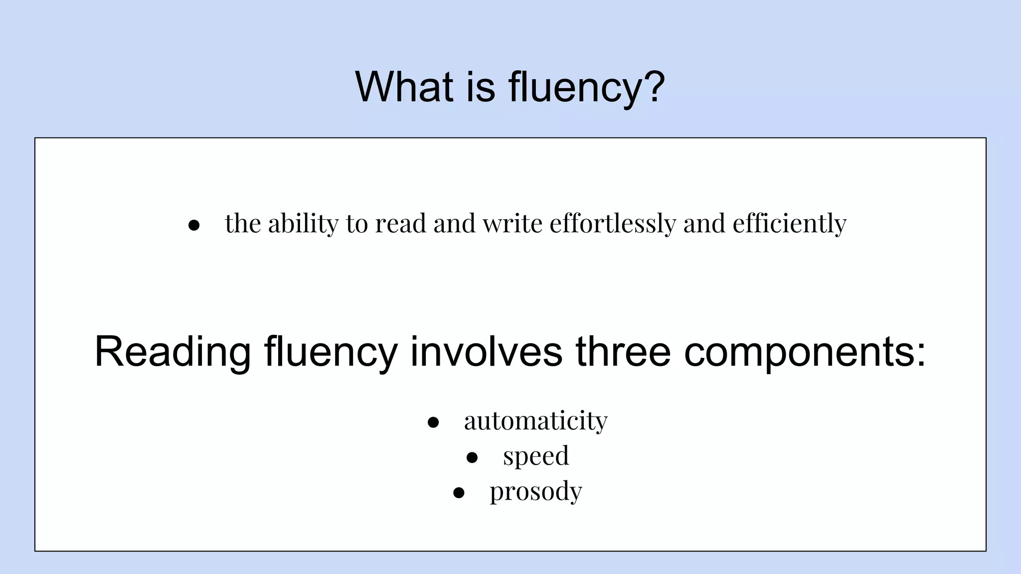 Developing reading and writing fluency 2 | PPTX