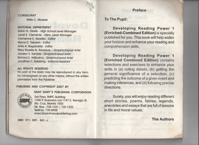 Developing Reading Power 1, a Supplemental Reading Material for Grade 1 ...