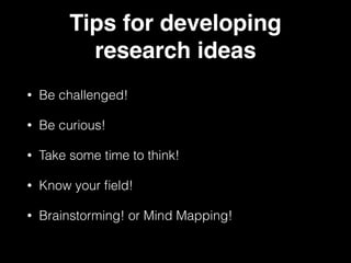 Developing research ideas | PDF