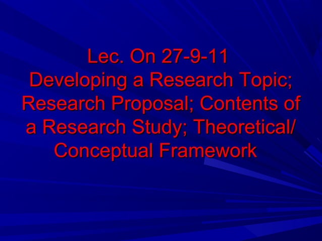 Developing Research Proposal | PPT