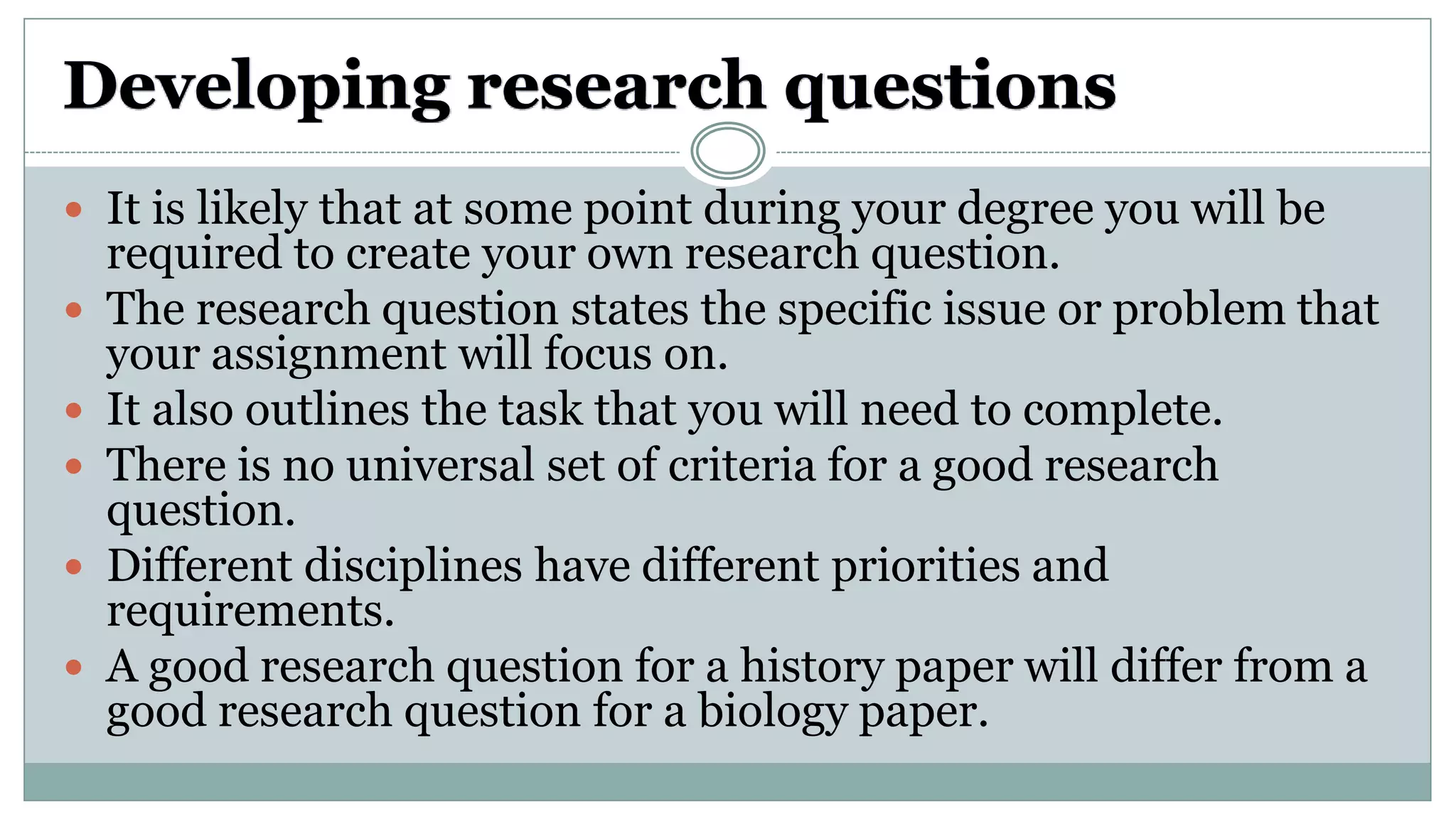 Developing Research Question | PPTX