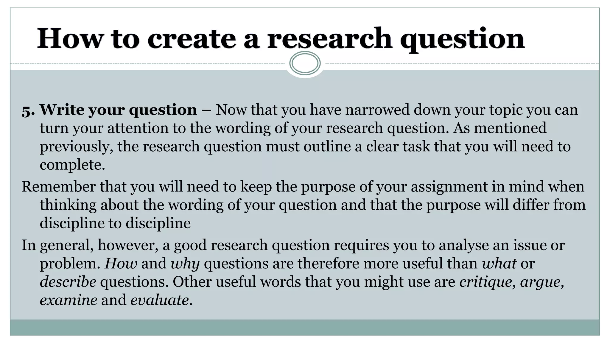Developing Research Question | PPTX