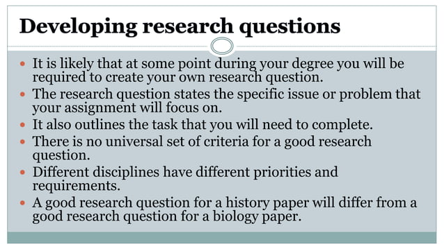 Developing Research Question | PPTX | Educational Assessment | Education