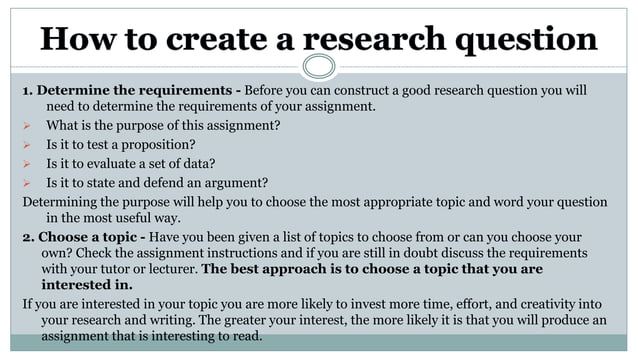 Developing Research Question | PPTX | Educational Assessment | Education