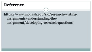 Developing Research Question | PPTX