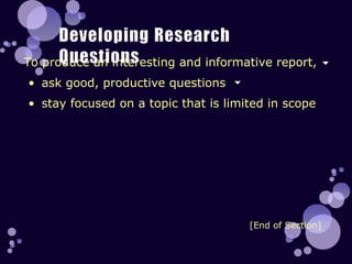 Developing research questions | PPT