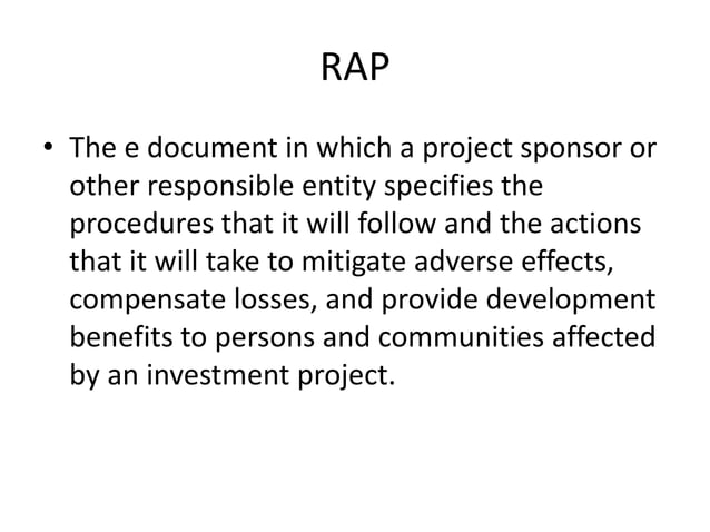 Developing Resettlement Plan (RAP).pptx