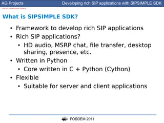 Developing rich SIP applications with SIPSIMPLE SDK | PPT