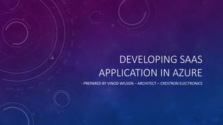 Developing saas application in azure | PPT