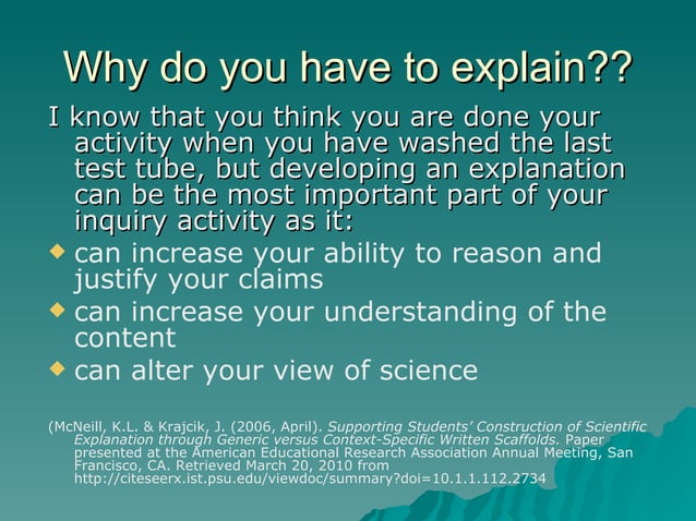 Developing Scientific Explanations | PPT | Science
