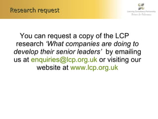 Developing Senior Leaders | PPT