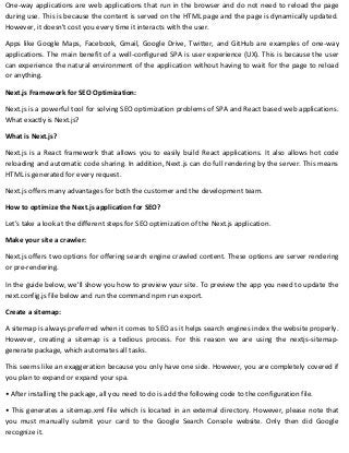 Developing seo friendly web apps using reactjs, redux and nextjs