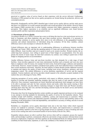 Developing service delivery standards for the hospitality industry in ...