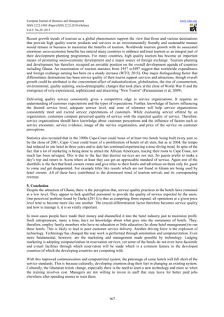 Developing service delivery standards for the hospitality industry in ...