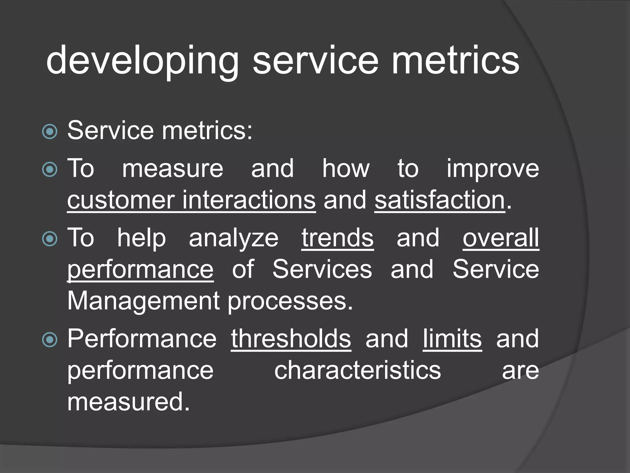 Developing service metrics | PPT