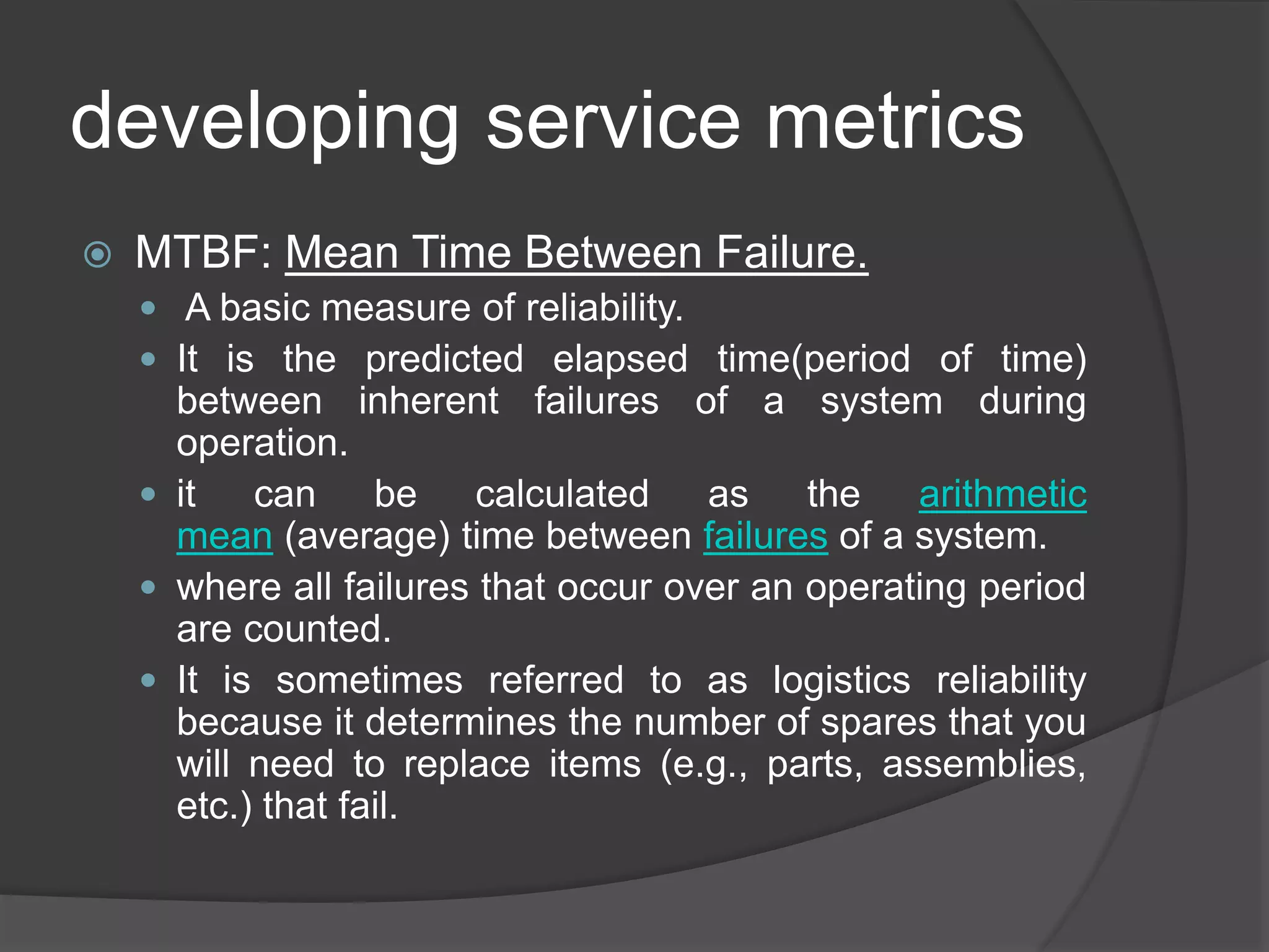 Developing service metrics | PPT