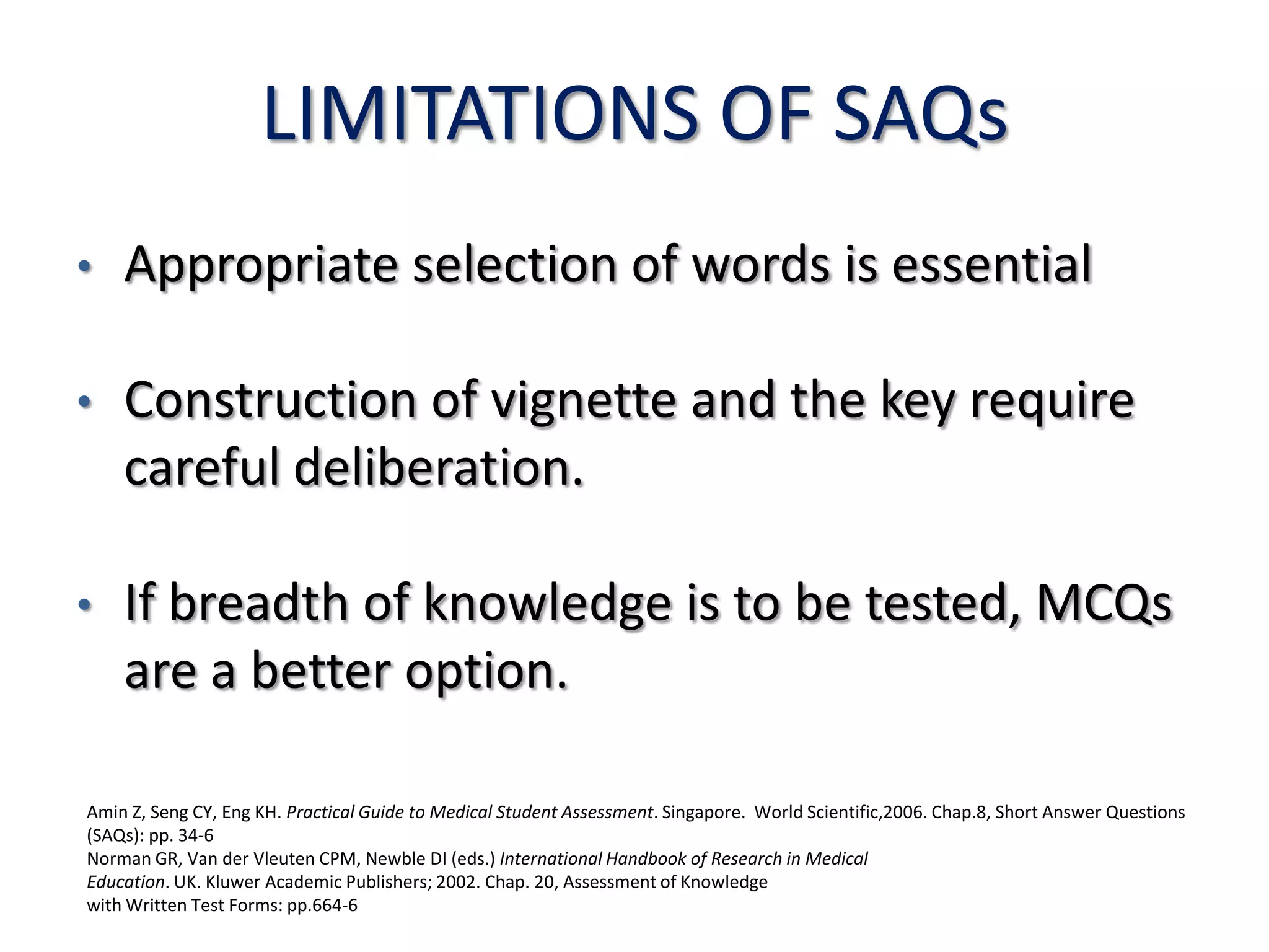 Developing short answer questions (sa qs) | PPTX