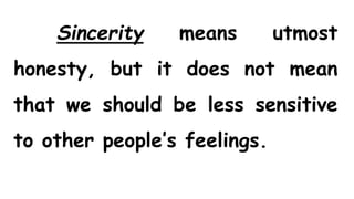 Developing Sincerity | PPTX