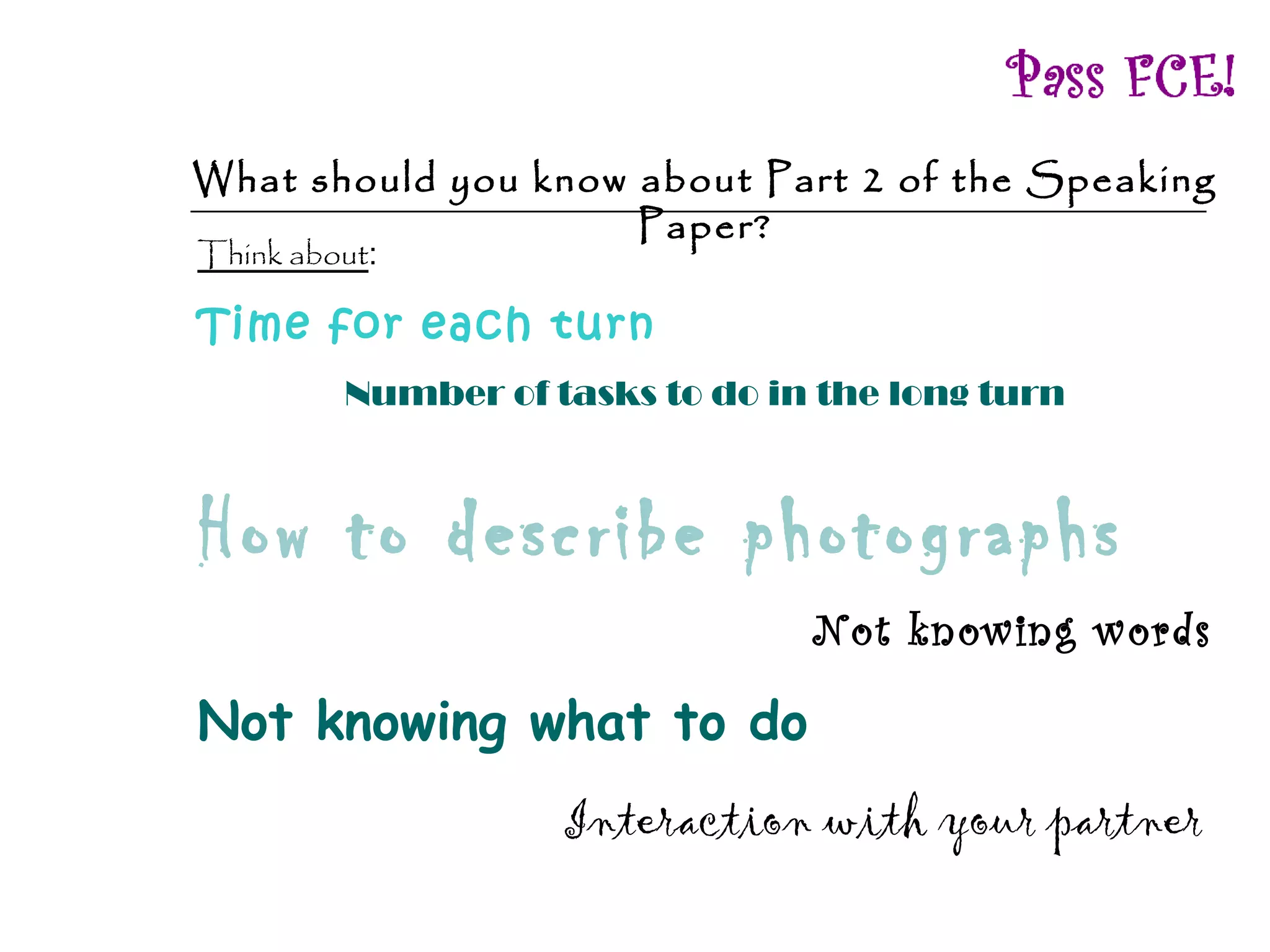 Developing skills for fce speaking part 2 | PPT
