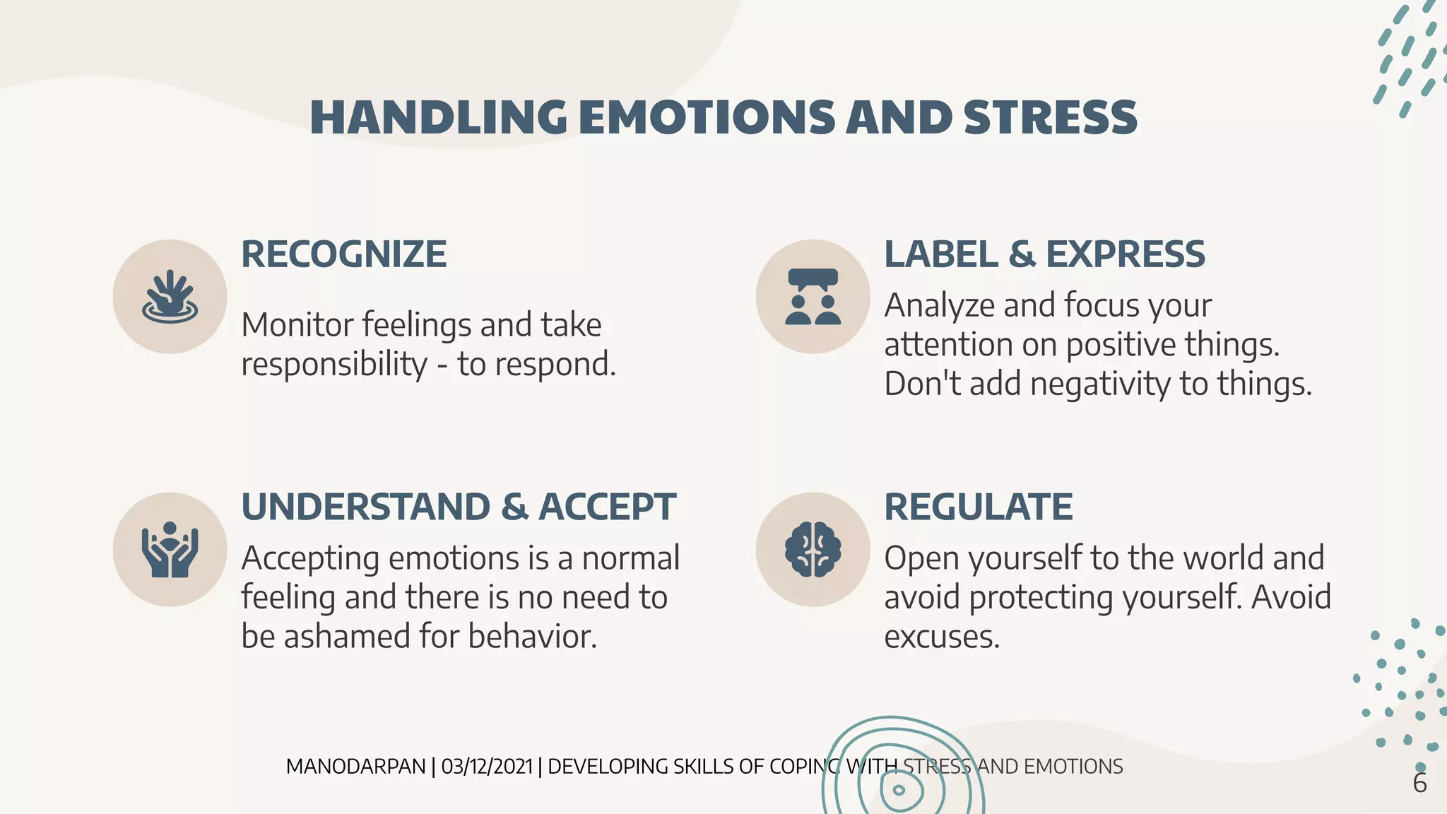 Developing skills to cope with stress and emotions manodarpan | PPT ...