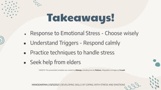 Developing skills to cope with stress and emotions manodarpan | PPT