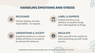 Developing skills to cope with stress and emotions manodarpan | PPT