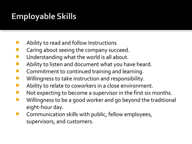 Developing Employable Skills. | PPS | Career Advice | Careers